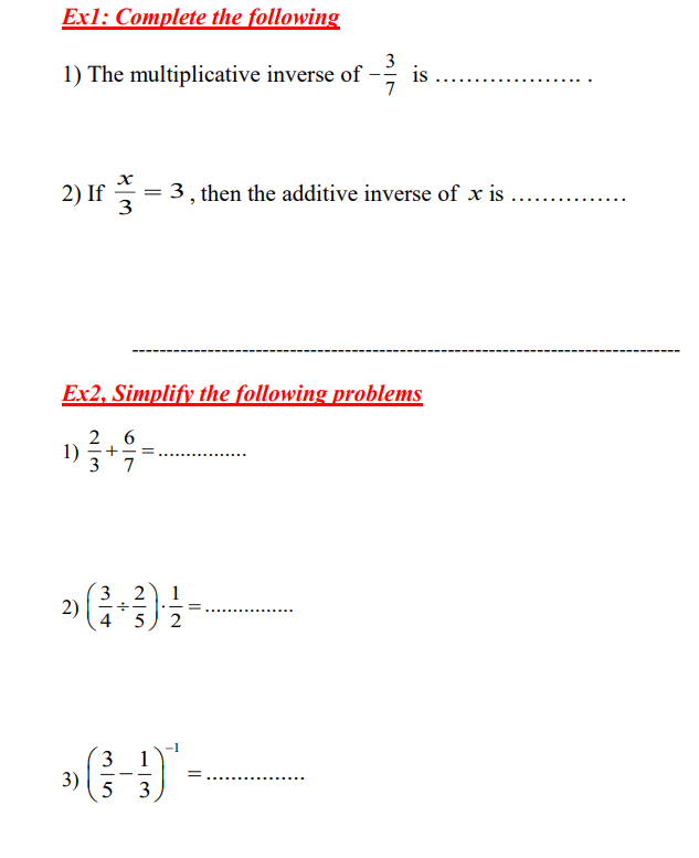 Solved 1) The multiplicative inverse of −73 is 2) If 3x=3, | Chegg.com