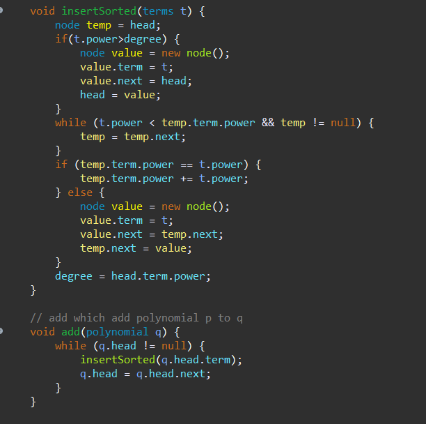 Solved 2) For your linked implementation of the Polynomial | Chegg.com