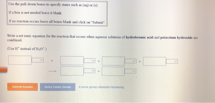 Solved Net Ionic Equations with Acids and Bases Dissociate | Chegg.com