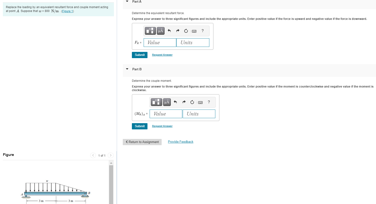 Solved Replace the loading by an equivalent resultant force | Chegg.com