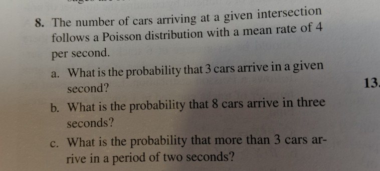 Solved USD 8. The number of cars arriving at a given | Chegg.com