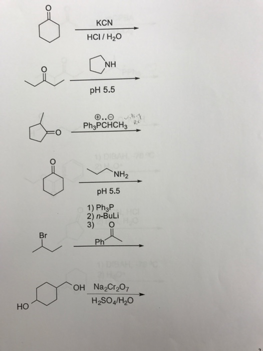 Solved HO KCN HCI H20 NH pH 5.5 Ph PCHCH NH2 pH 5.5 1) Ph3P | Chegg.com