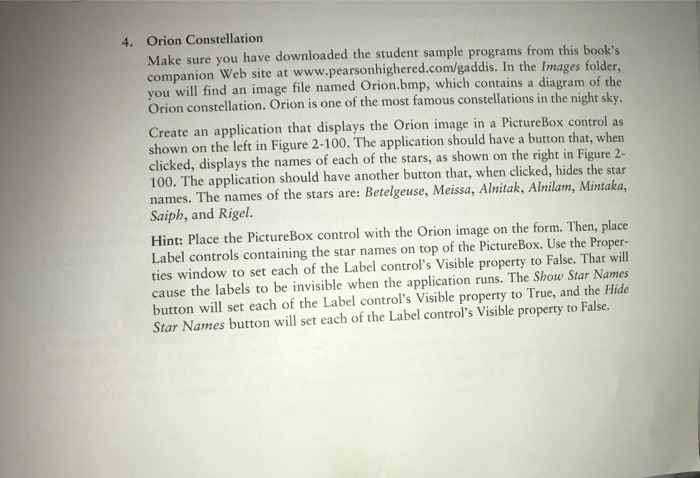Solved Figure 2-100 The Orion Constellation application | Chegg.com
