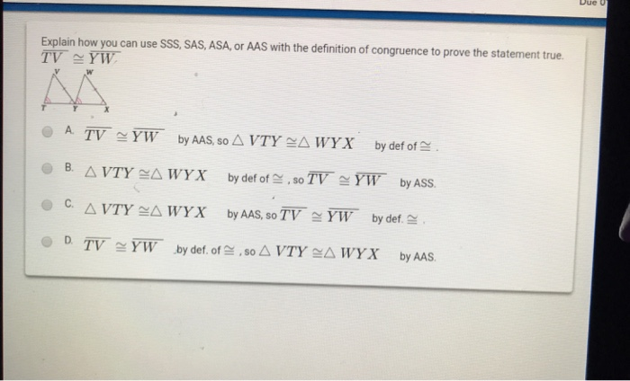 Solved Explain how you can use SSS, SAS, ASA, or AAS with | Chegg.com