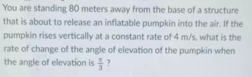 Solved You are standing 80 meters away from the base of a | Chegg.com