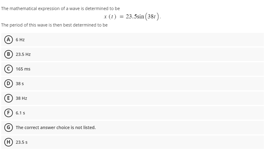 Solved The mathematical expression of a wave is determined | Chegg.com