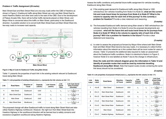Solved Problem 4 Traffic Assignment 25 Marks Main Street 6789