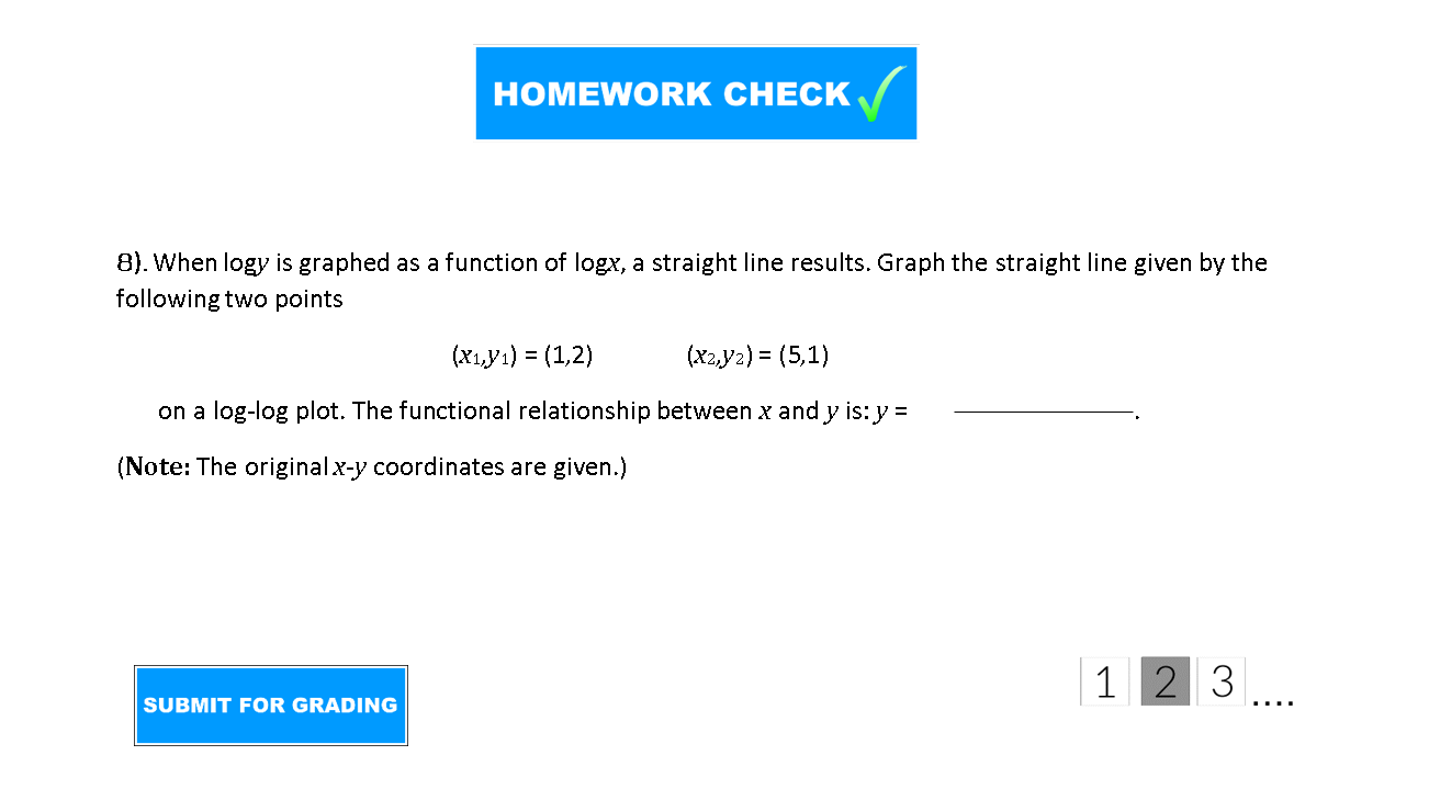 Solved 8). When logy is graphed as a function of logx, a | Chegg.com