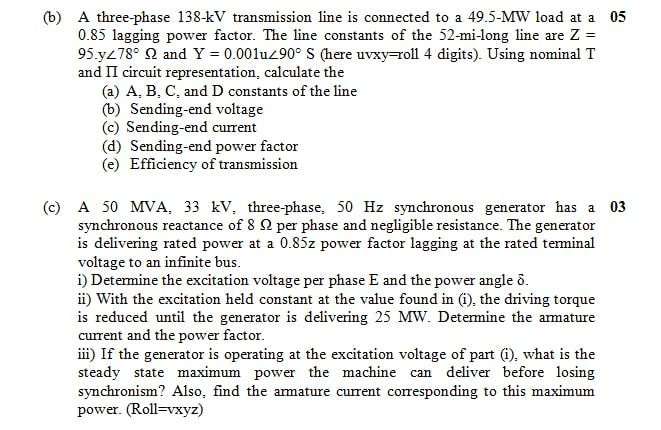 Solved (b) A three-phase 138-kV transmission line is | Chegg.com