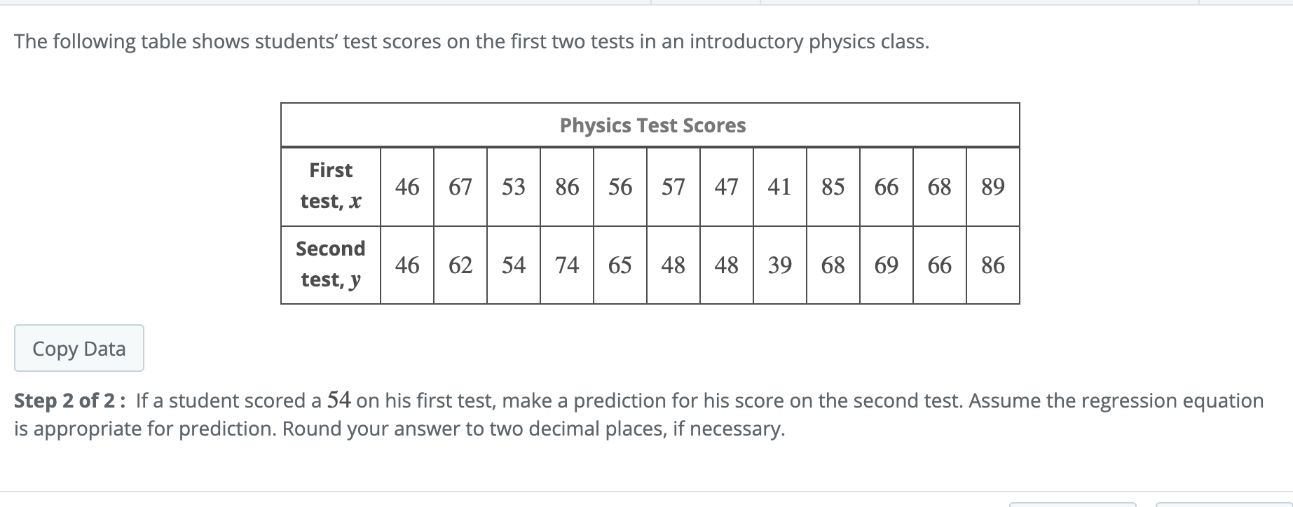Solved The following table shows students' test scores on | Chegg.com