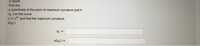 Solved (1 point) Find the x coordinate of the point of | Chegg.com