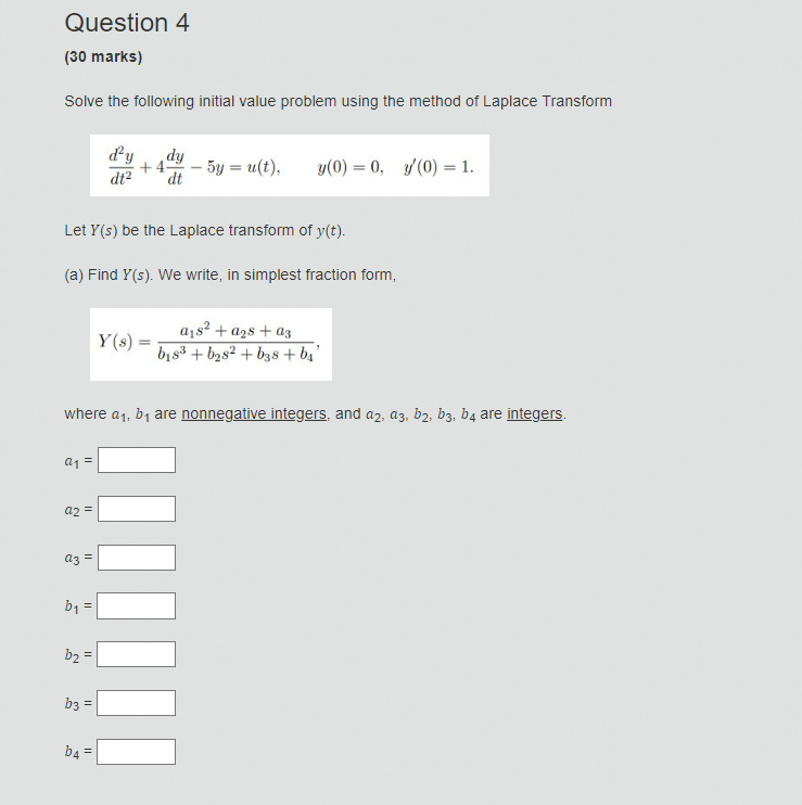 Solved Solve the following initial value problem using the | Chegg.com
