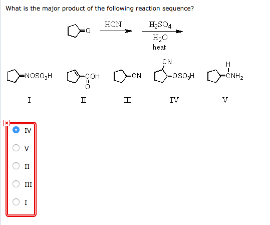 Solved What is the major product of the following reaction | Chegg.com