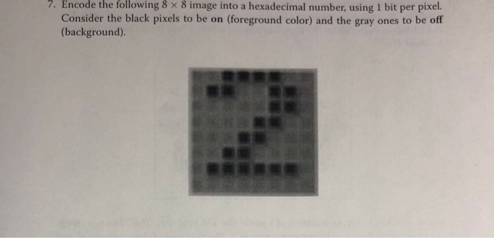 Solved Encode following 8 × 8 image into a hexadecimal | Chegg.com