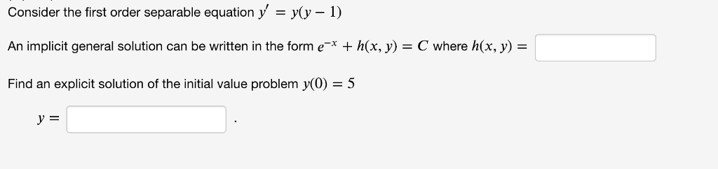 Solved 1 Consider The First Order Separable Equation Y