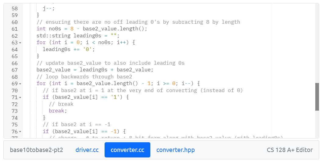 Solved My code isn't working for negative numbers, | Chegg.com