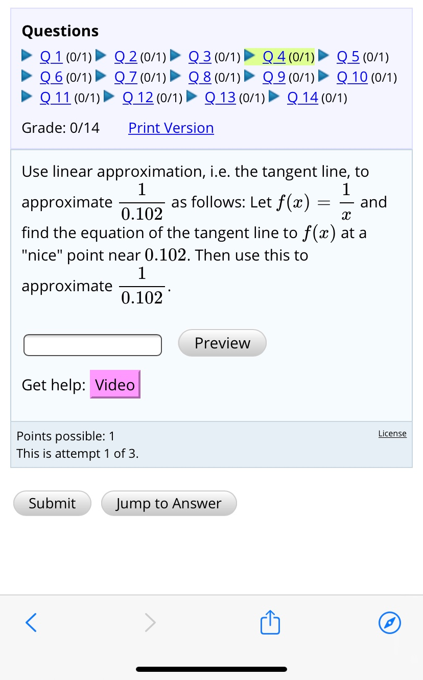 Solved Use linear approximation, i.e. the tangent line, to | Chegg.com