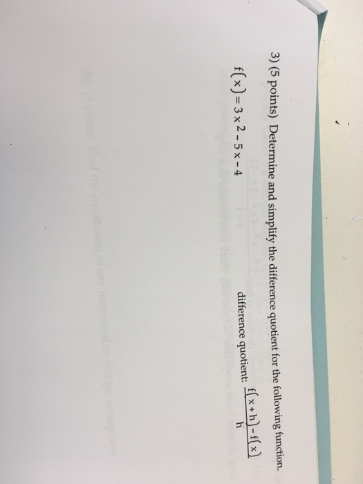 Solved Determine and simplify the difference quotient for | Chegg.com