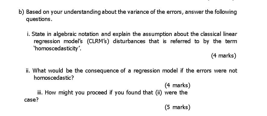 Solved B Based On Your Understanding About The Variance Of