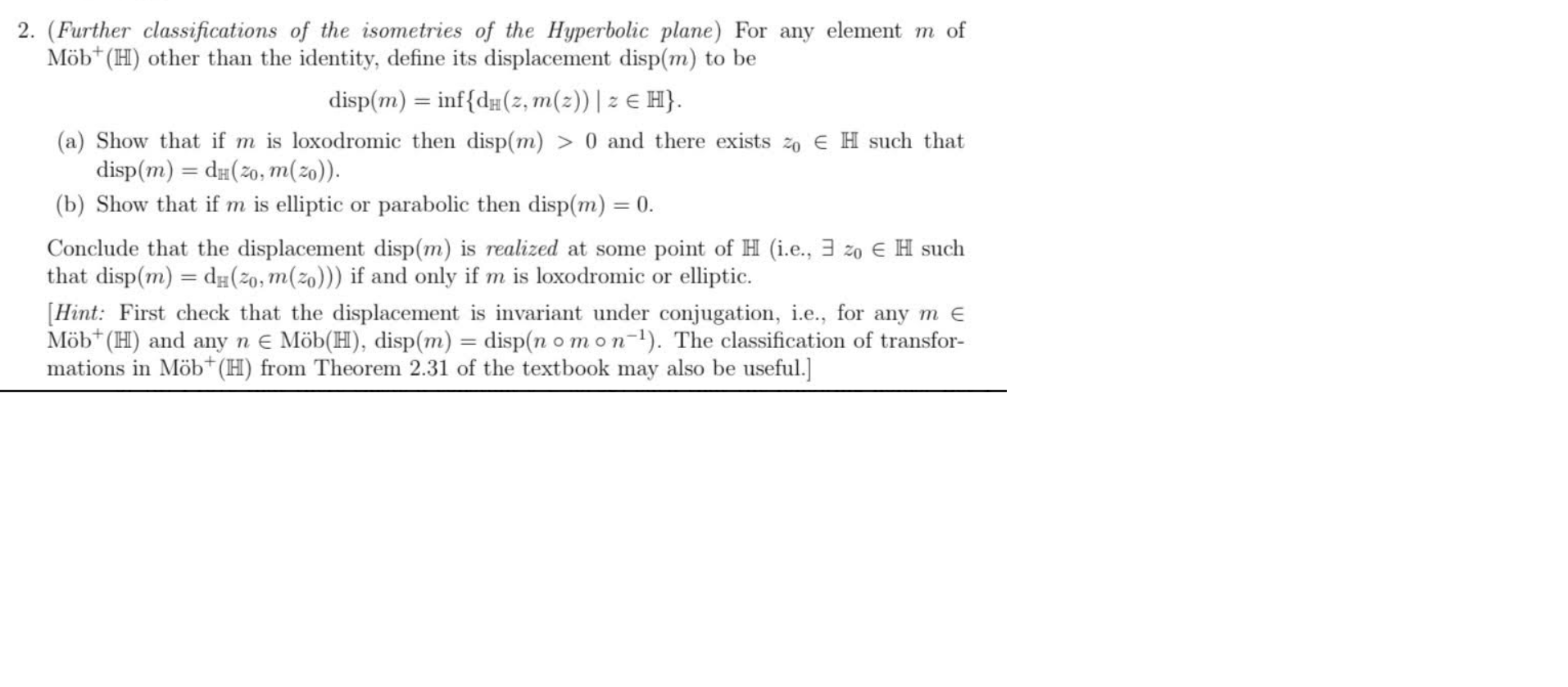 Solved (Further classifications of the isometries of the | Chegg.com
