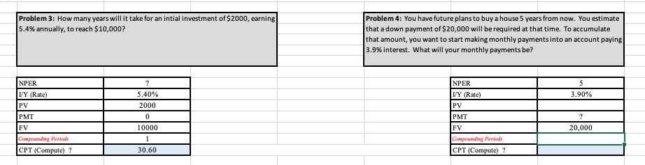 Solved Problem 3: How many years will it take for an intial | Chegg.com