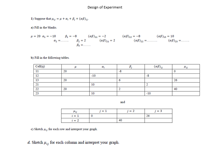 Design Of Experiment 1 Suppose That
