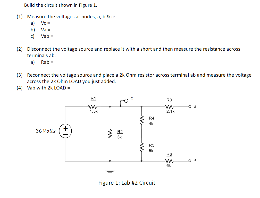 Solved Build the circuit shown in Figure 1. (1) Measure the | Chegg.com