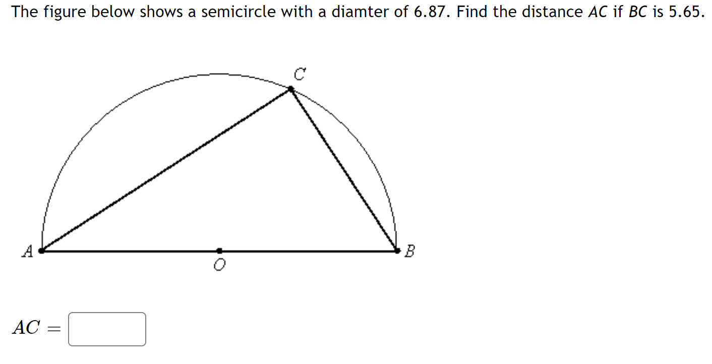 Solved The figure below shows a semicircle with a diamter of | Chegg.com