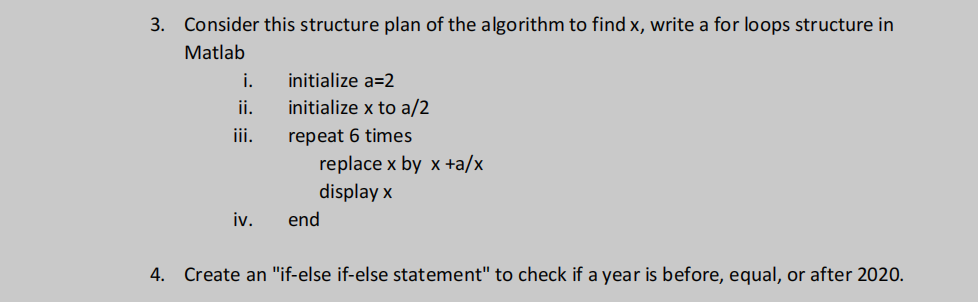 Solved 3. Consider this structure plan of the algorithm to | Chegg.com