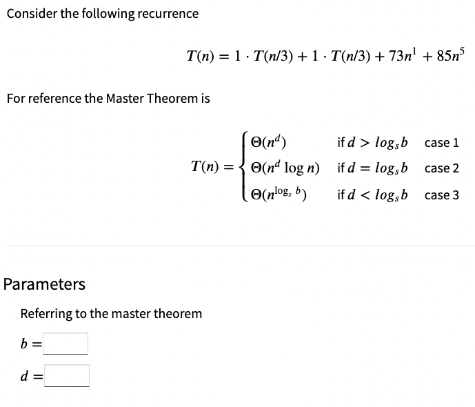 Solved Consider the following recurrence | Chegg.com