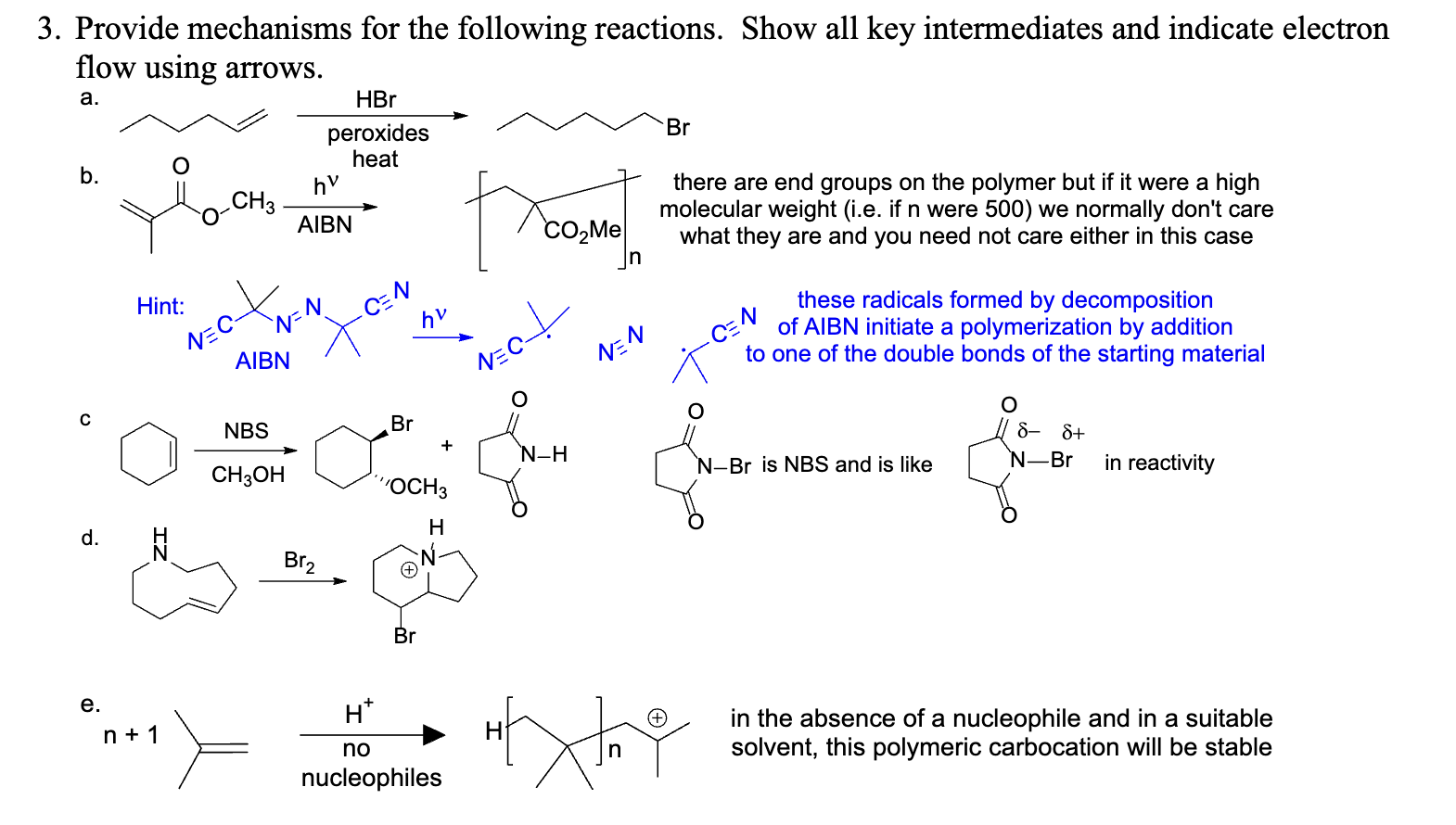 Provide mechanisms for the following reactions. Show | Chegg.com