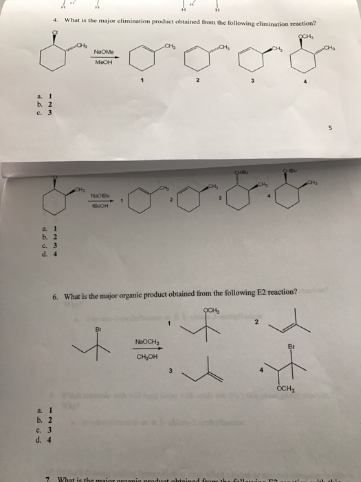 Solved What is the major elimination product obtained from | Chegg.com