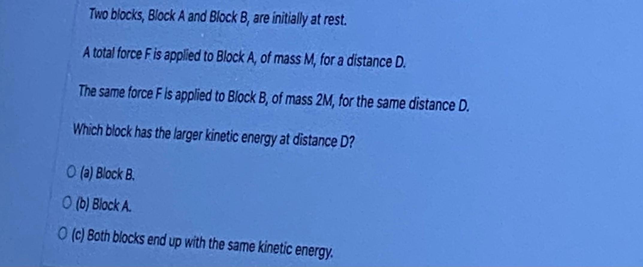 Solved Two blocks, Block A and Block B, are initially at | Chegg.com