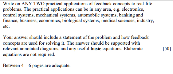 Solved Write on ANY TWO practical applications of feedback | Chegg.com