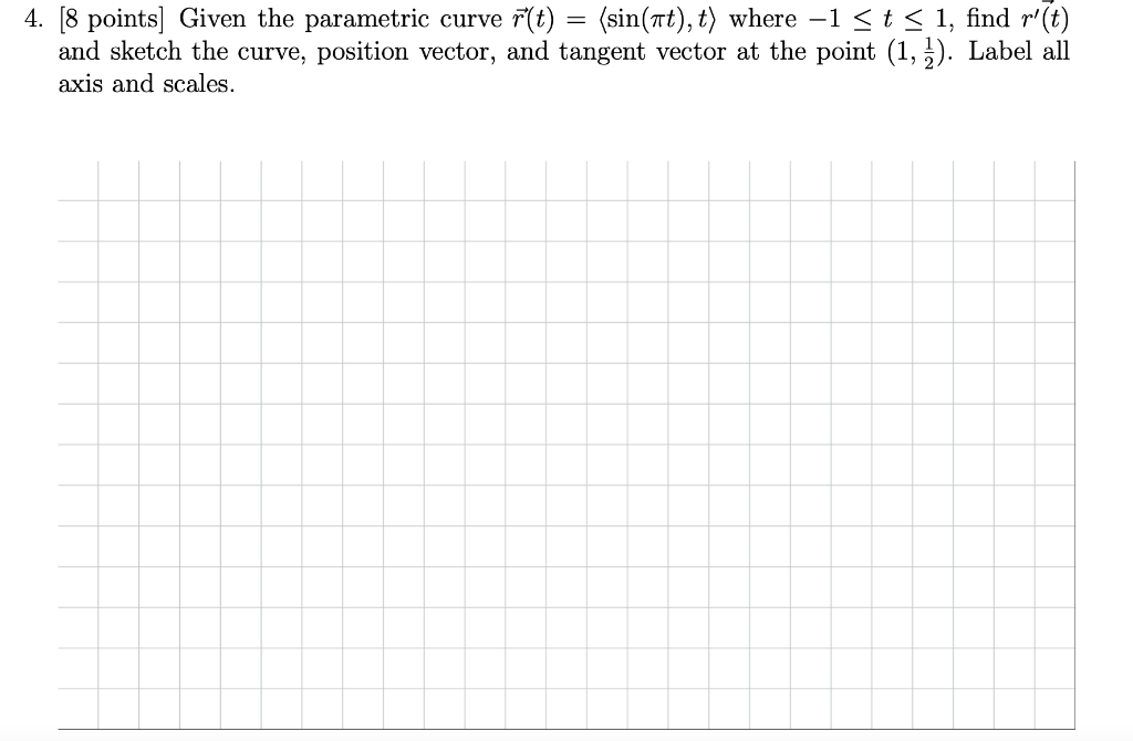 Solved 4. [8 points] Given the parametric curve | Chegg.com