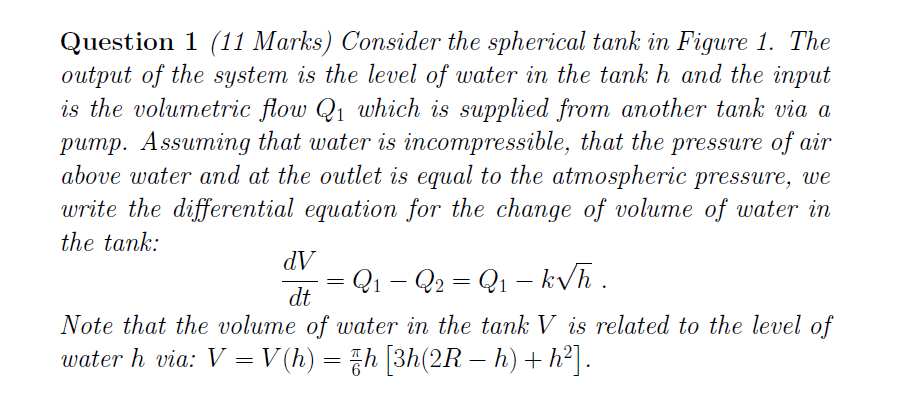 Solved Question 1 (11 Marks) Consider the spherical tank in | Chegg.com Solved Question 1 (11 Marks) Consider the spherical tank in | Chegg.com