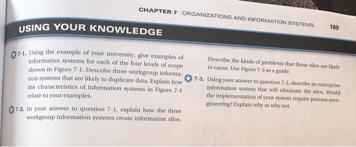 Solved CHAPTER 7 ORGANIZATIONS AND INFORMATION SYSTEMS 189 | Chegg.com