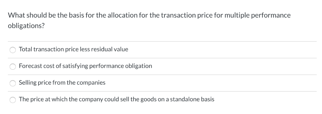Solved What should be the basis for the allocation for the | Chegg.com