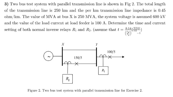 Solved 3) Two bus test system with parallel transmission | Chegg.com
