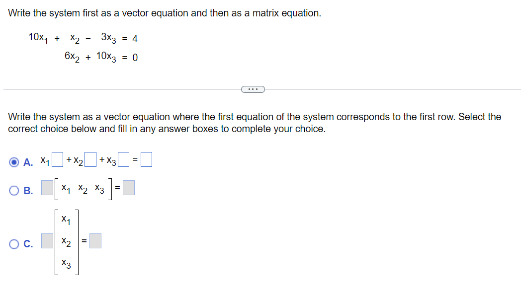 Solved Write the system first as a vector equation and then | Chegg.com