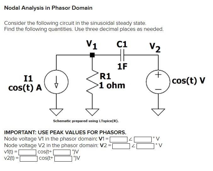 Solved Nodal Analysis in Phasor Domain Consider the | Chegg.com