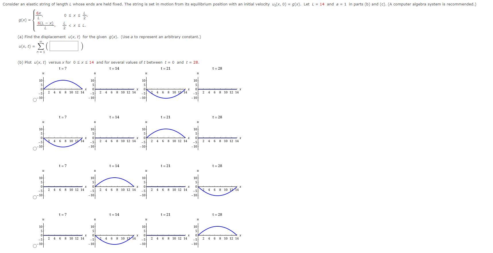 Solved Consider an elastic string of length L whose ends are | Chegg.com
