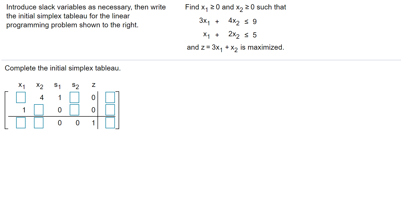 Solved Introduce slack variables as necessary, then write | Chegg.com