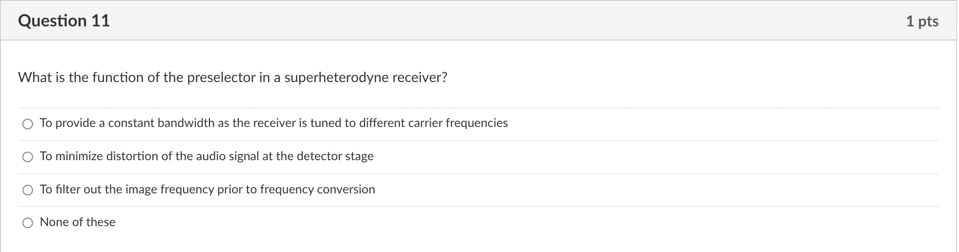 Solved What is the function of the preselector in a | Chegg.com