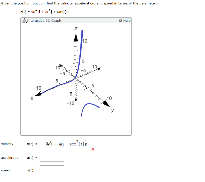 Solved Given the position function, find the velocity, | Chegg.com