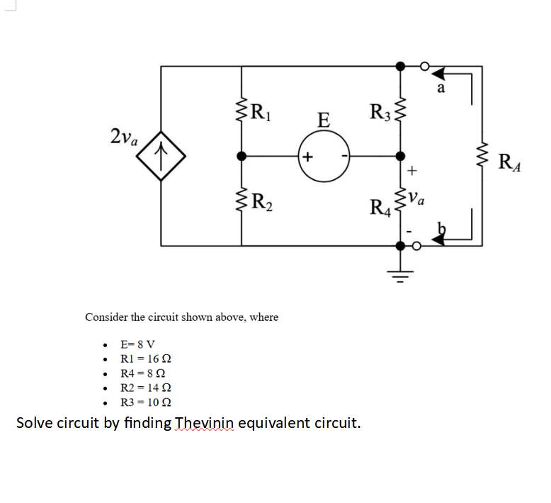 Solved Consider the circuit shown above, where - E=8 V - | Chegg.com