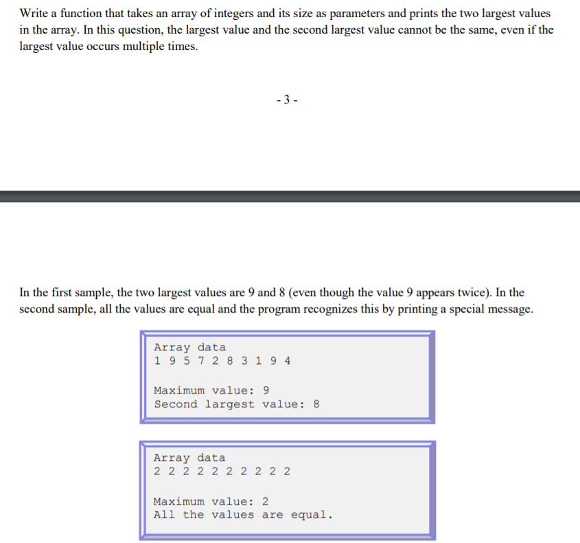 Solved Write a function that takes an array of integers and | Chegg.com