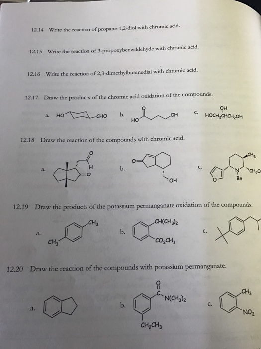 Solved Write the reaction of propane- 1, 2-diol with chromic | Chegg.com