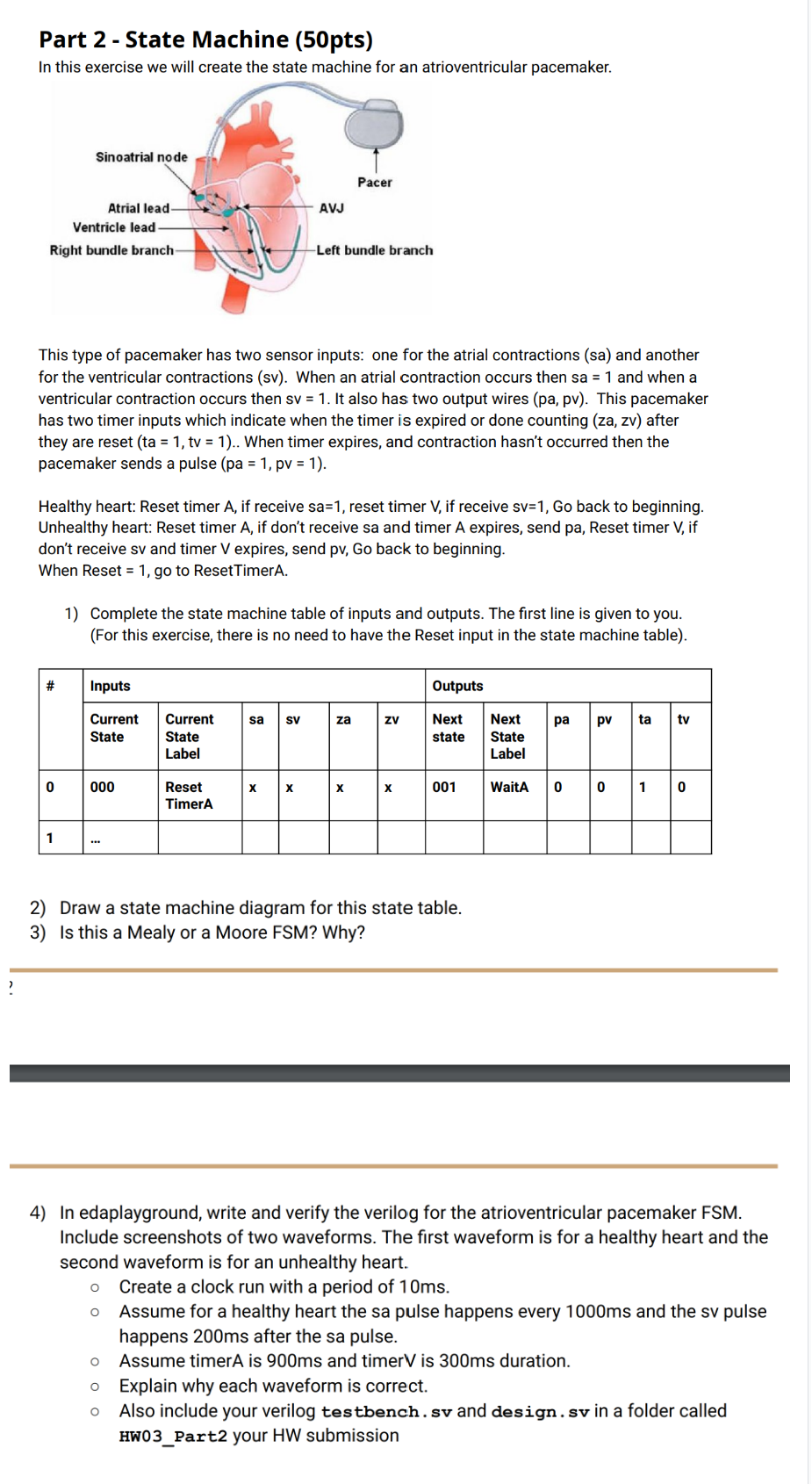 Solved Part 2 - State Machine (50pts) In this exercise we | Chegg.com