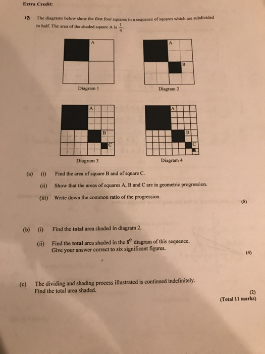 Solved Extra Credit: 10 The disgrams below show the in half. | Chegg.com